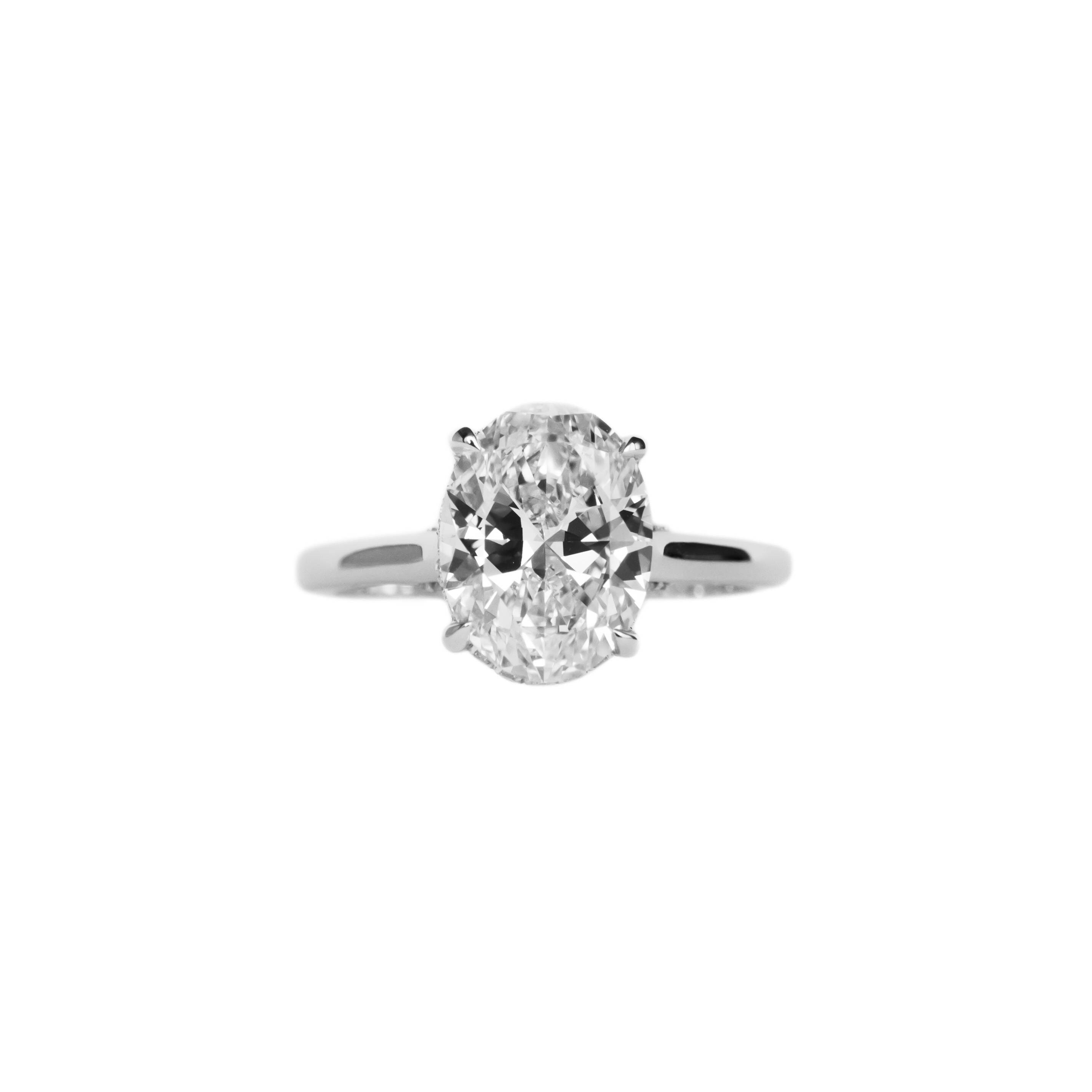 DBK Classic Solitaire Setting, OVAL Solitaire Engagement Ring With ...