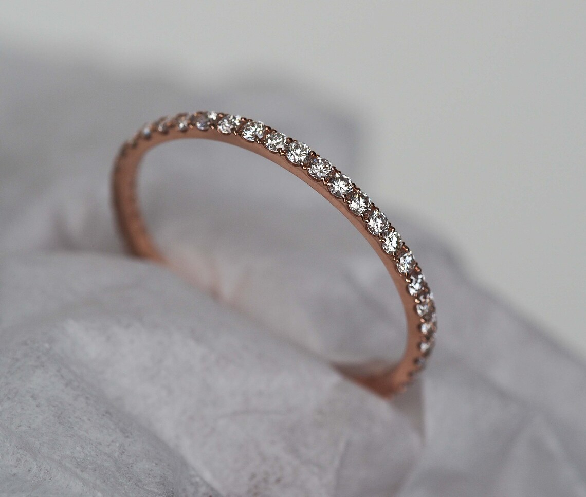 Thin Diamond Eternity Band Micropave Eternity Band Diamond - Etsy
