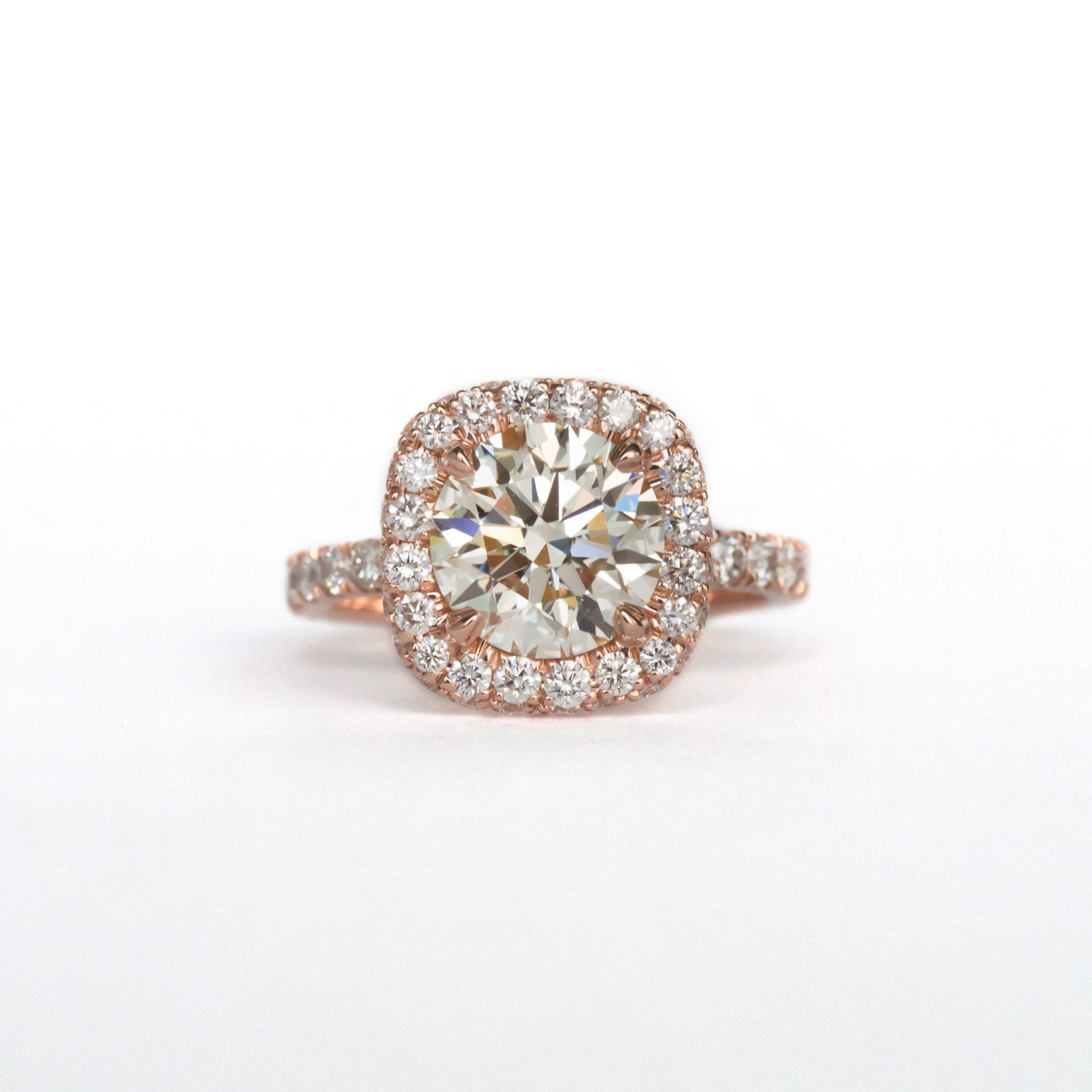Cushion Halo Engagement Ring Setting With Diamonds up & Out - Etsy