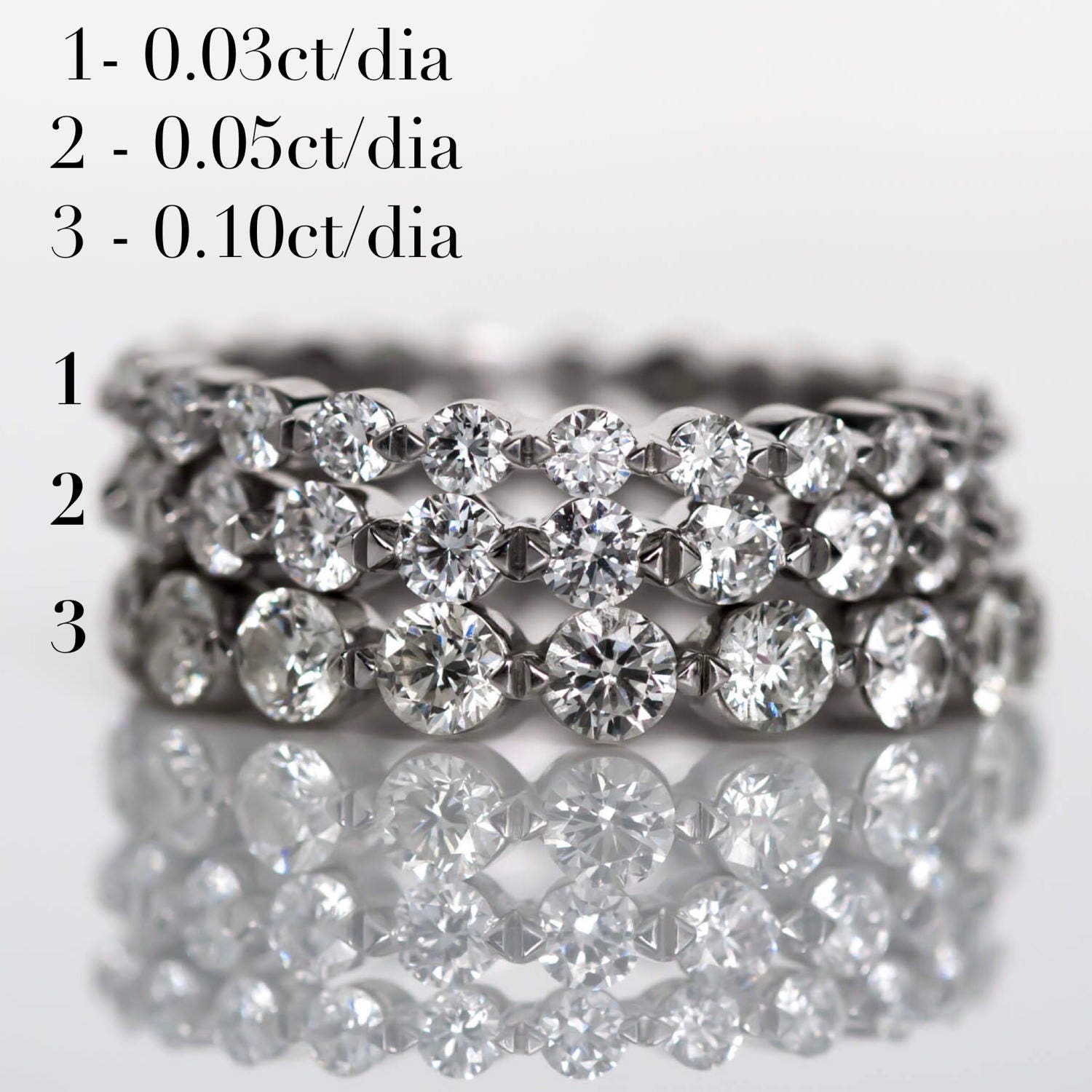 Women's Single Prong Diamond Wedding Band With 10 Pointer Diamonds 3/4 ...