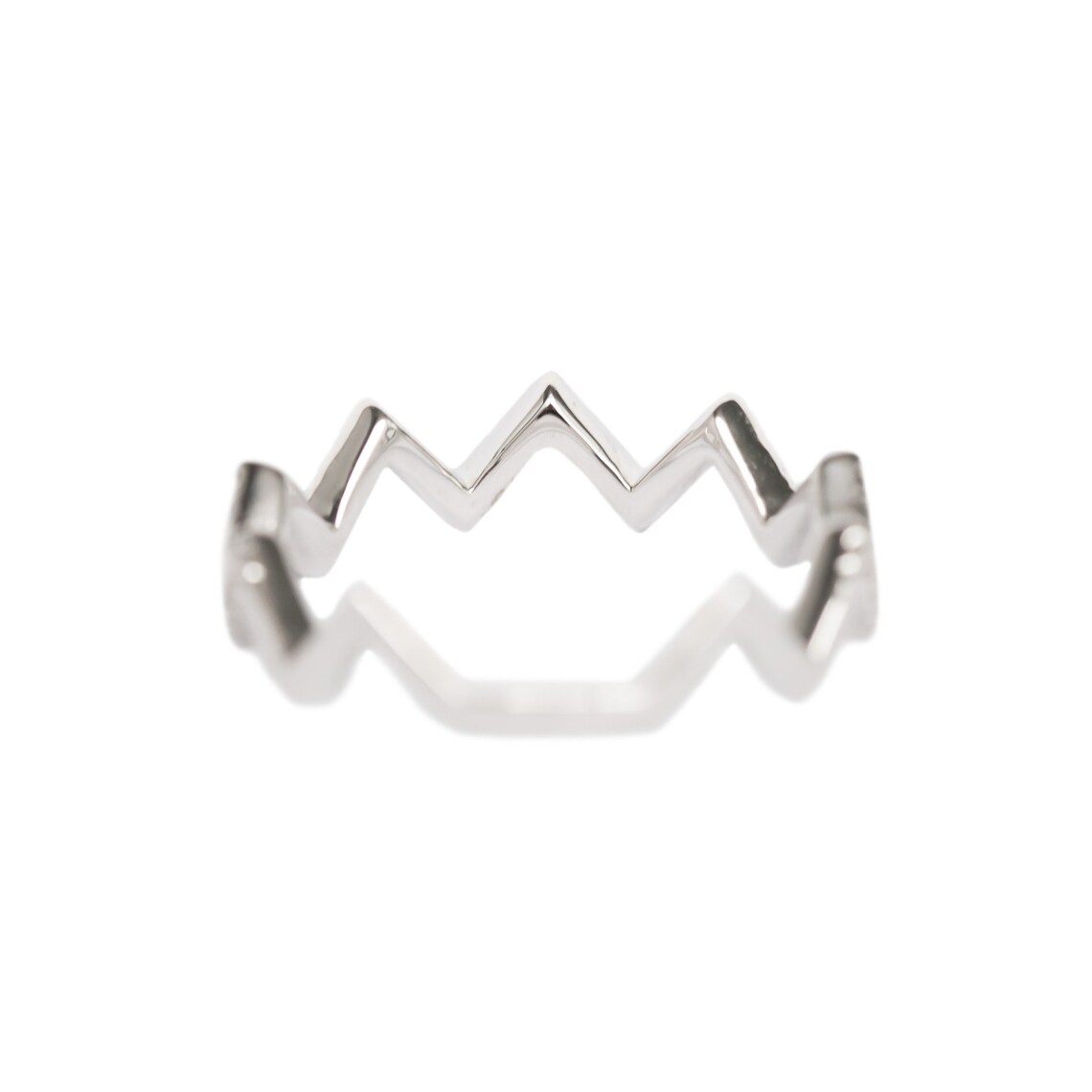 14K White Gold Zig-zag Diamond Ring Pointer Finger Ring - Etsy