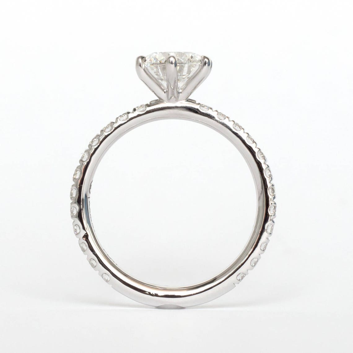 6 Prong Straight Prong Solitaire Engagement Ring Setting With - Etsy