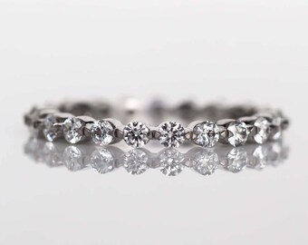 Rose Gold Women's Diamond Eternity Band, Single Prong Eternity Band ...