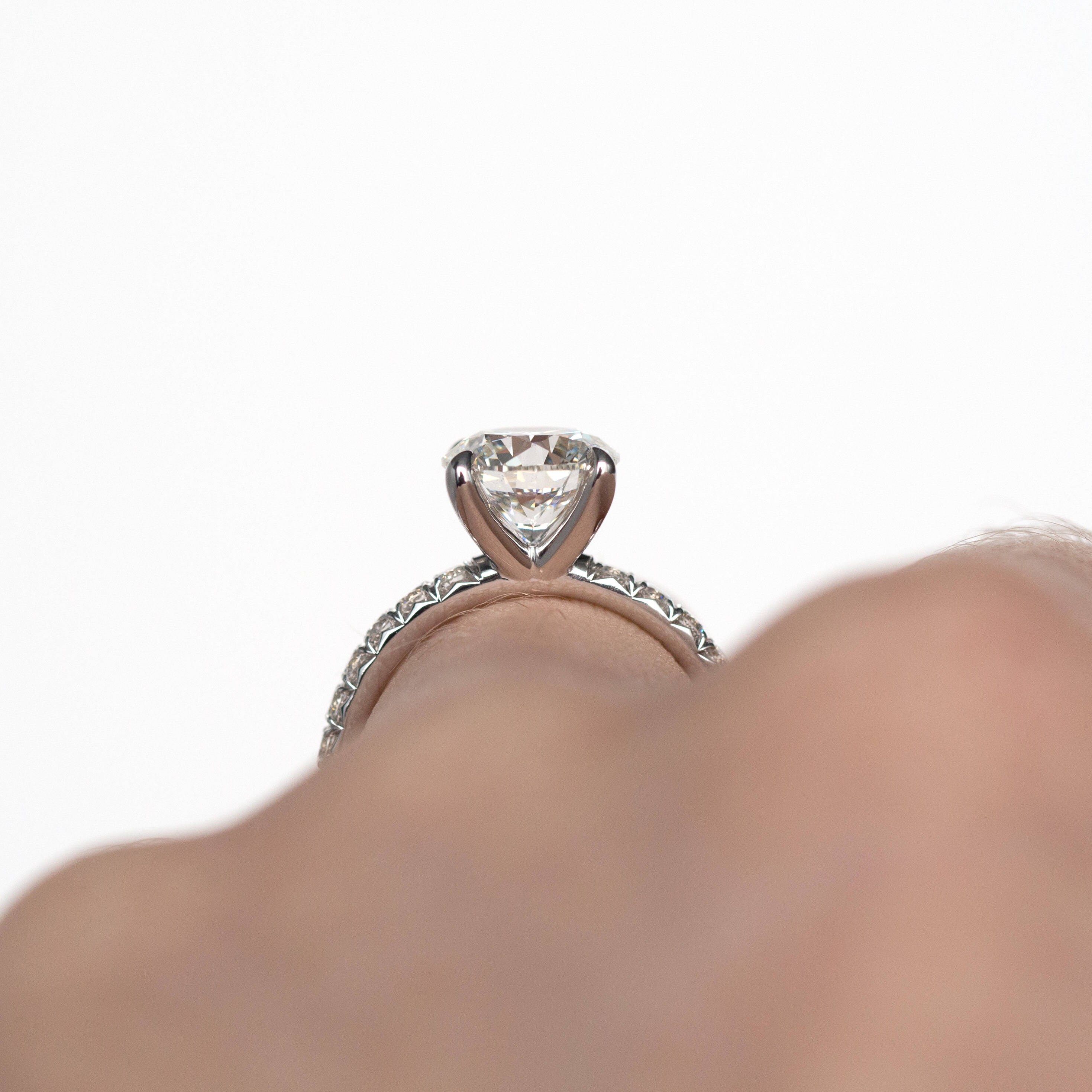 4 Prong Straight Prong Solitaire Engagement Ring Setting With Diamond ...