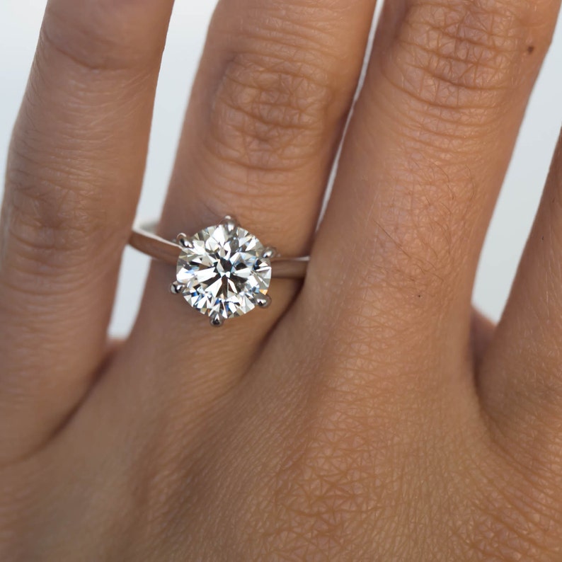 6 Prong Solitaire Setting With Tulip Head. Classic Solitaire Engagement ...