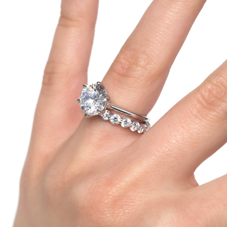 6 Prong Solitaire Setting With Tulip Head and Diamonds on the Bridge ...