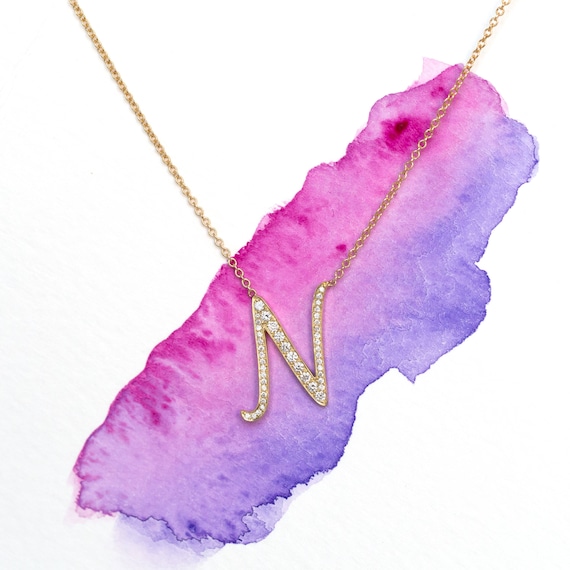 Letter N In Purple Diamond