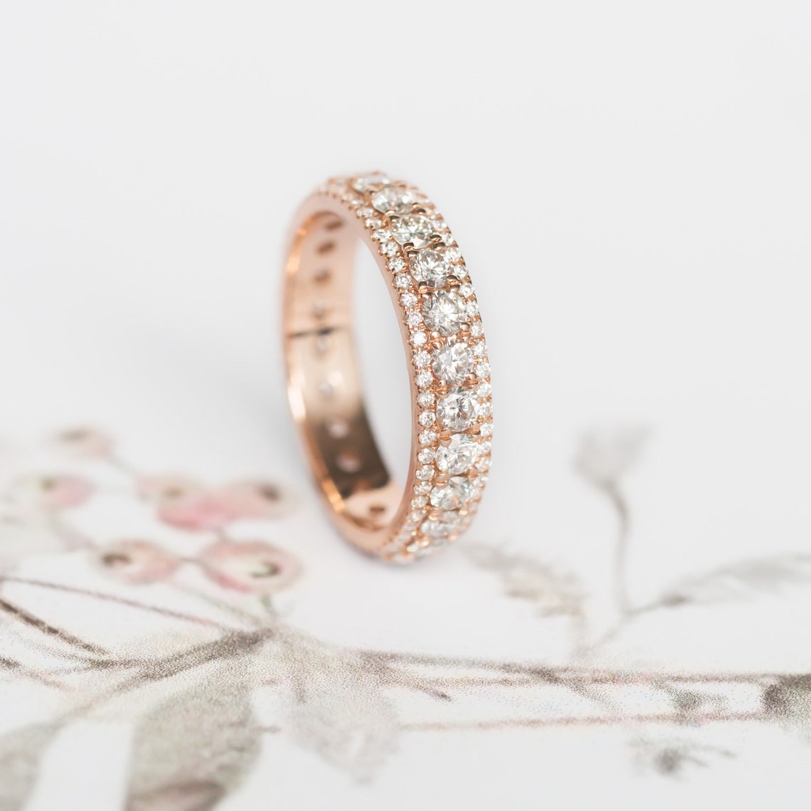Women's Diamond Eternity Band With 5 Pointer Diamonds All - Etsy
