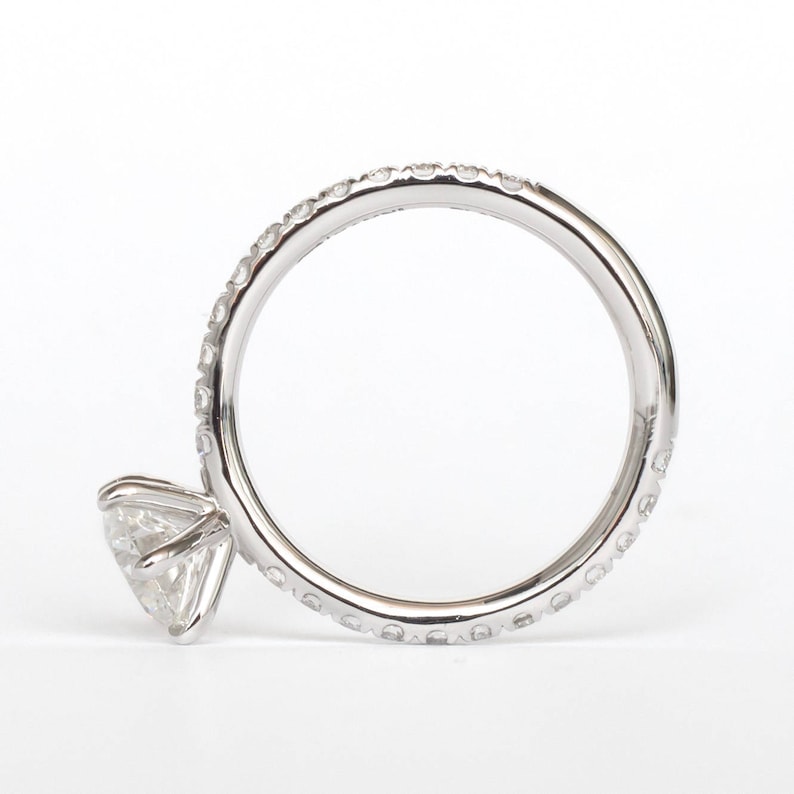 6 Prong Straight Prong Solitaire Engagement Ring Setting With Diamond ...