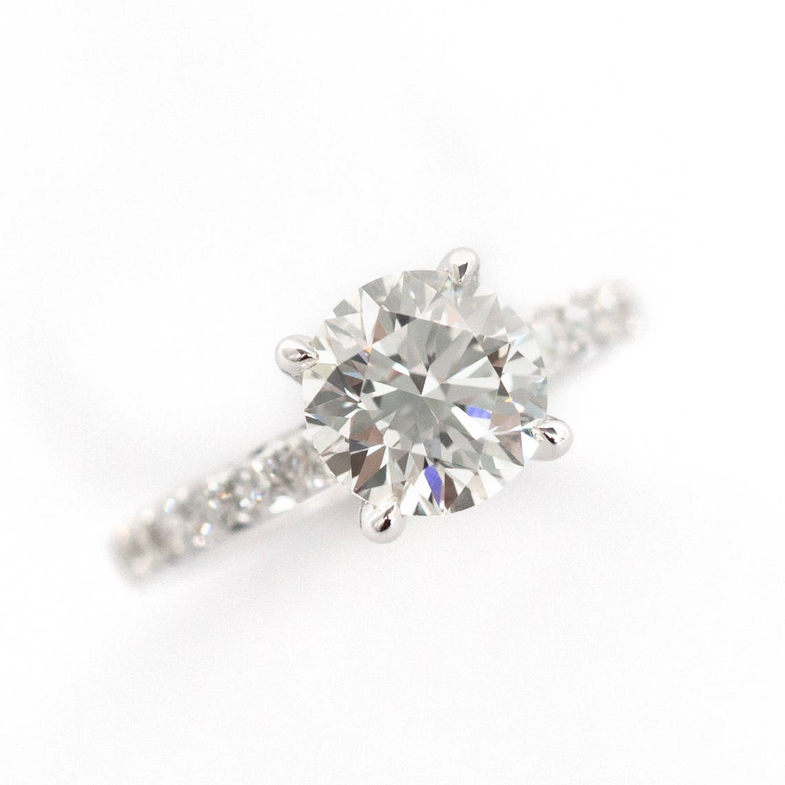 4 Prong Straight Prong Solitaire Engagement Ring Setting With - Etsy