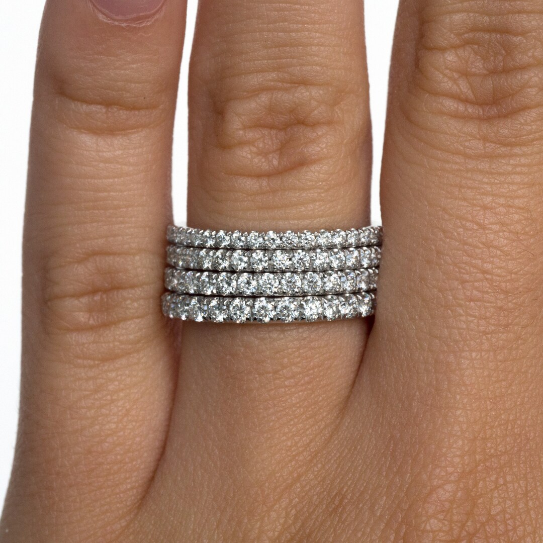 Thin Diamond Eternity Band, Micropave Eternity Band, Diamond Wedding ...