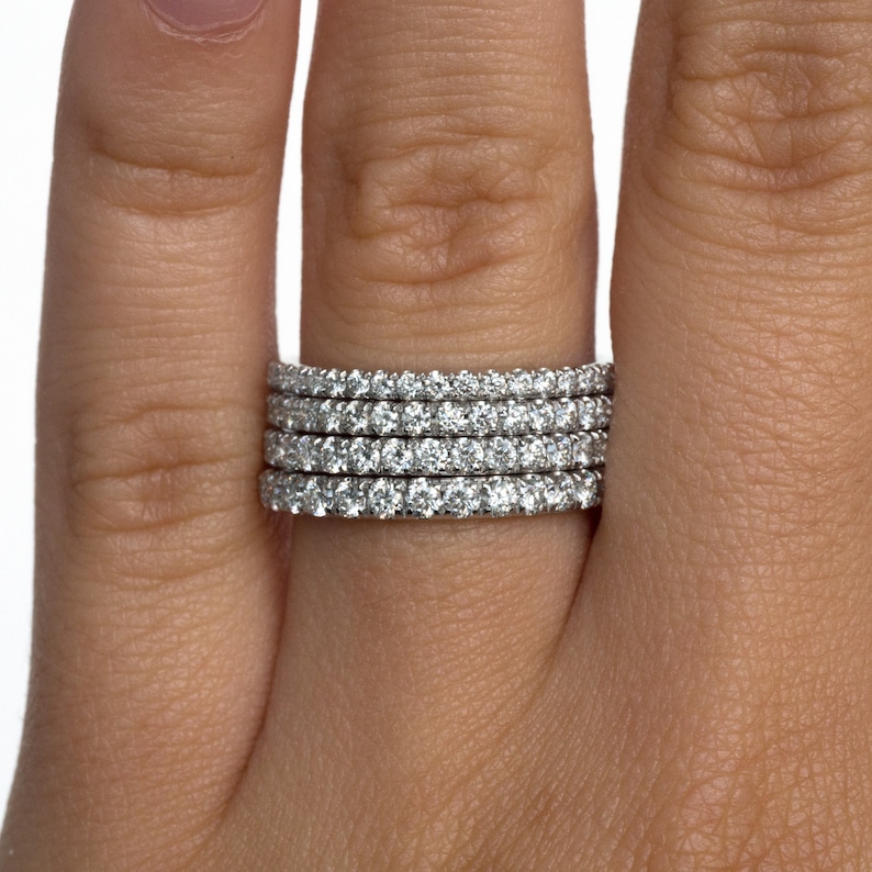Thin Diamond Eternity Band, Micropave Eternity Band, Diamond Wedding ...
