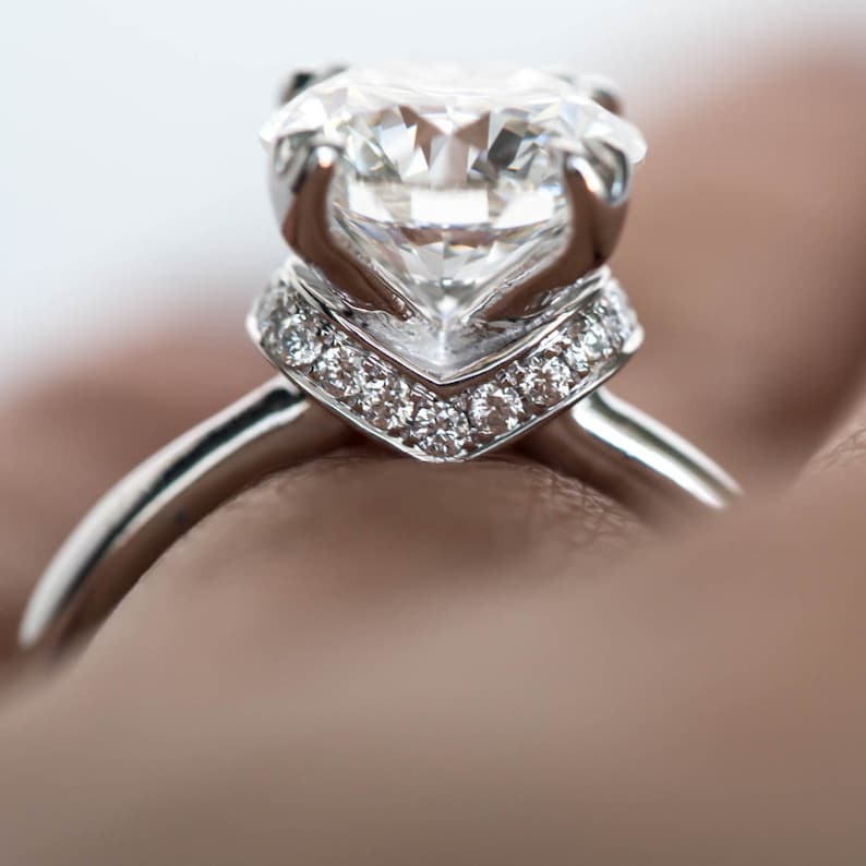 Round Brilliant Cut Solitaire Diamond Engagement Ring With Plain Band ...