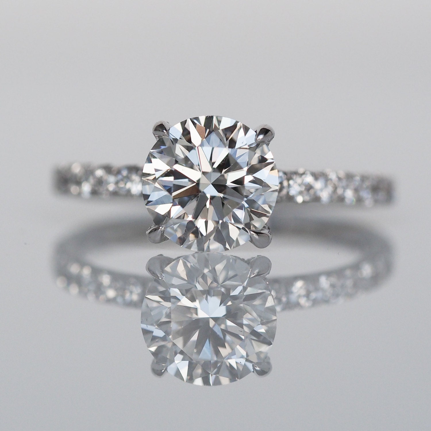 Round Brilliant Cut Solitaire Engagement Ring Setting With - Etsy