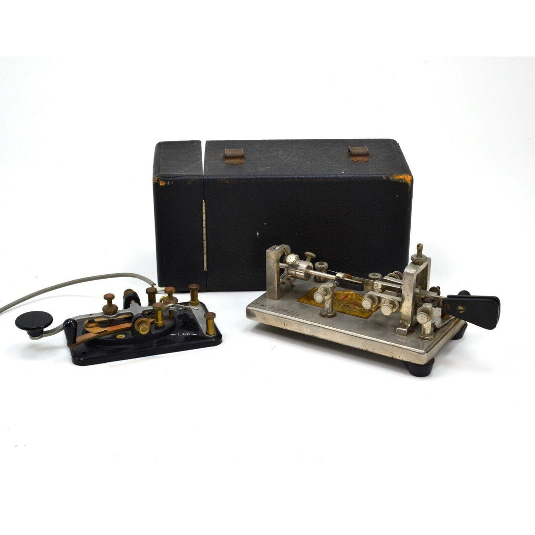 Two Vintage Telegraph Ham Radio Keys Virbroplex W/case & J-38 W ...