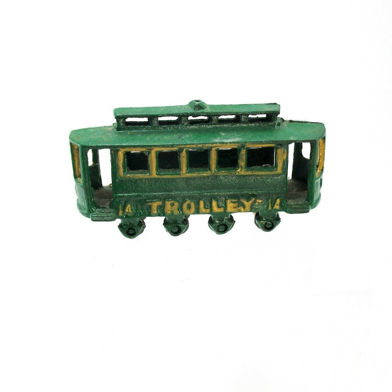 Cast Iron Trolley No. 14, Cast Iron Wheels Rotate, 4" Tall X 8" Long X ...