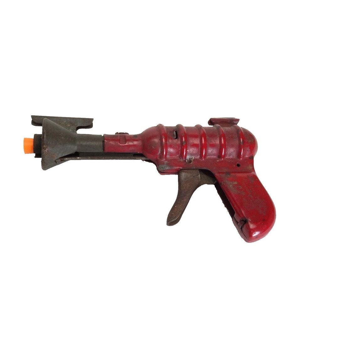 Vintage 1930s Red Space Metal Toy Pop Gun, All Metal Made in Wyandotte ...
