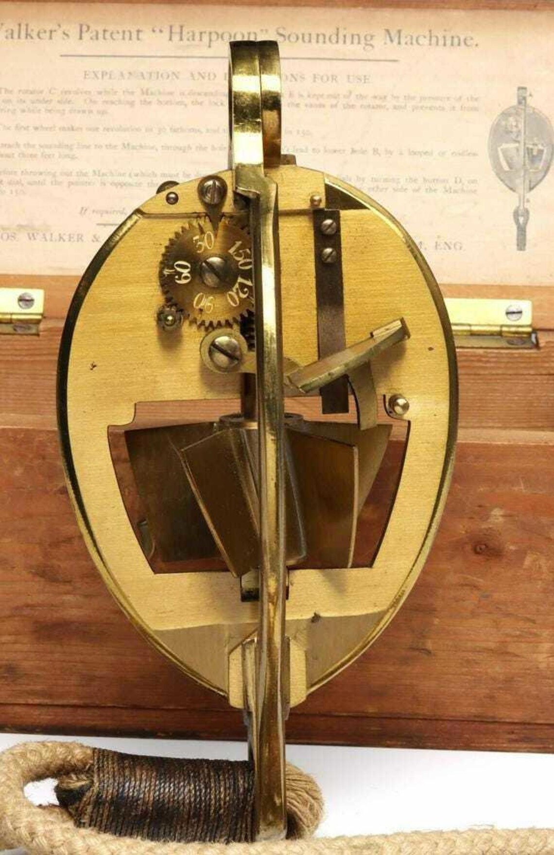 A Boxed 19th C. Walker's Patent Harpoon Sounding Device for Measuring ...