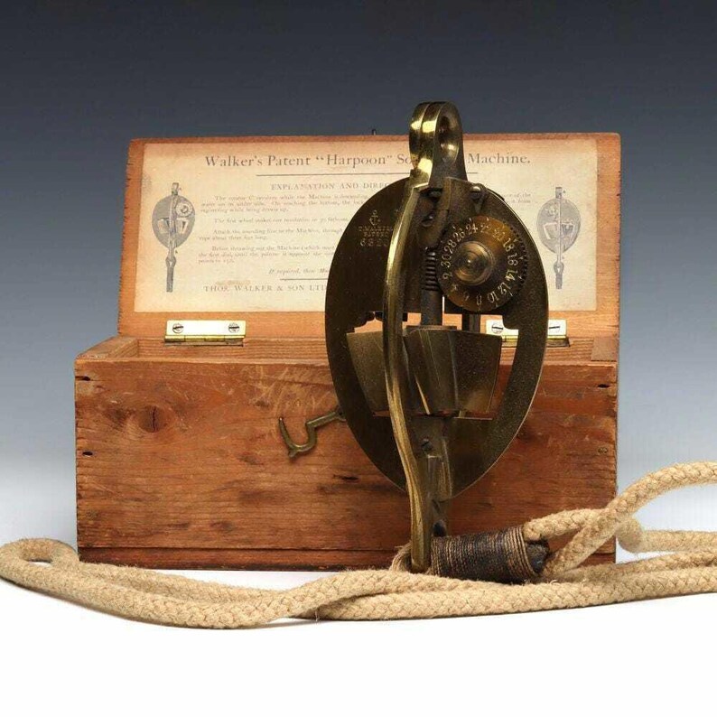 A Boxed 19th C. Walker's Patent Harpoon Sounding Device for Measuring ...