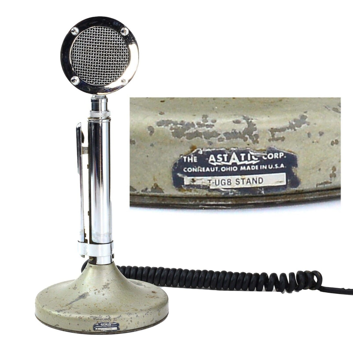 Astatic D-104 Microphone in Working Condition Includes 5 Pin Connector ...