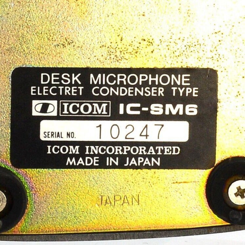 Icom IC-SM6 Microphone, in Good Cosmetic and Working Condition. - Etsy