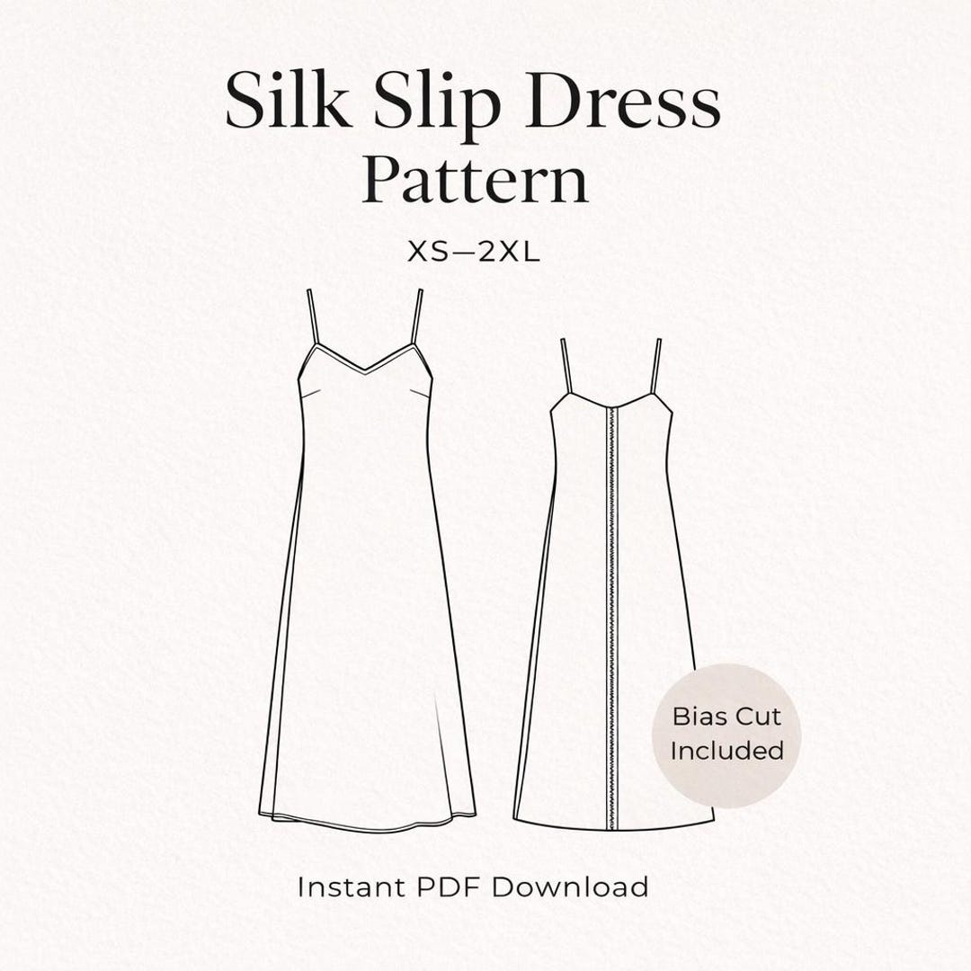 Silk Slip Dress Pattern, US Size 2-12 (digital PDF) - Etsy