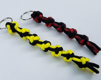 550 Paracord Keychain Round or Square Stitch Keychain Key Fob | Etsy