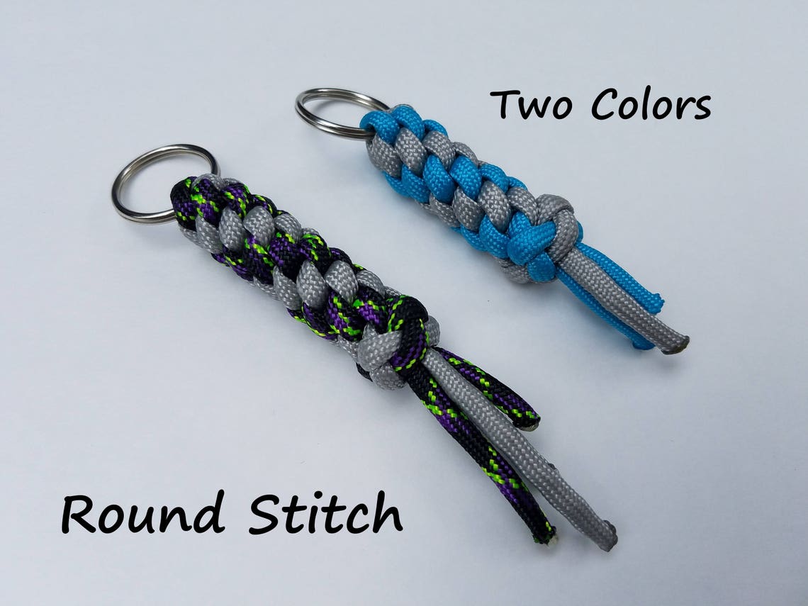 550 Paracord Keychain Round or Square Stitch Keychain, Key Fob - Etsy