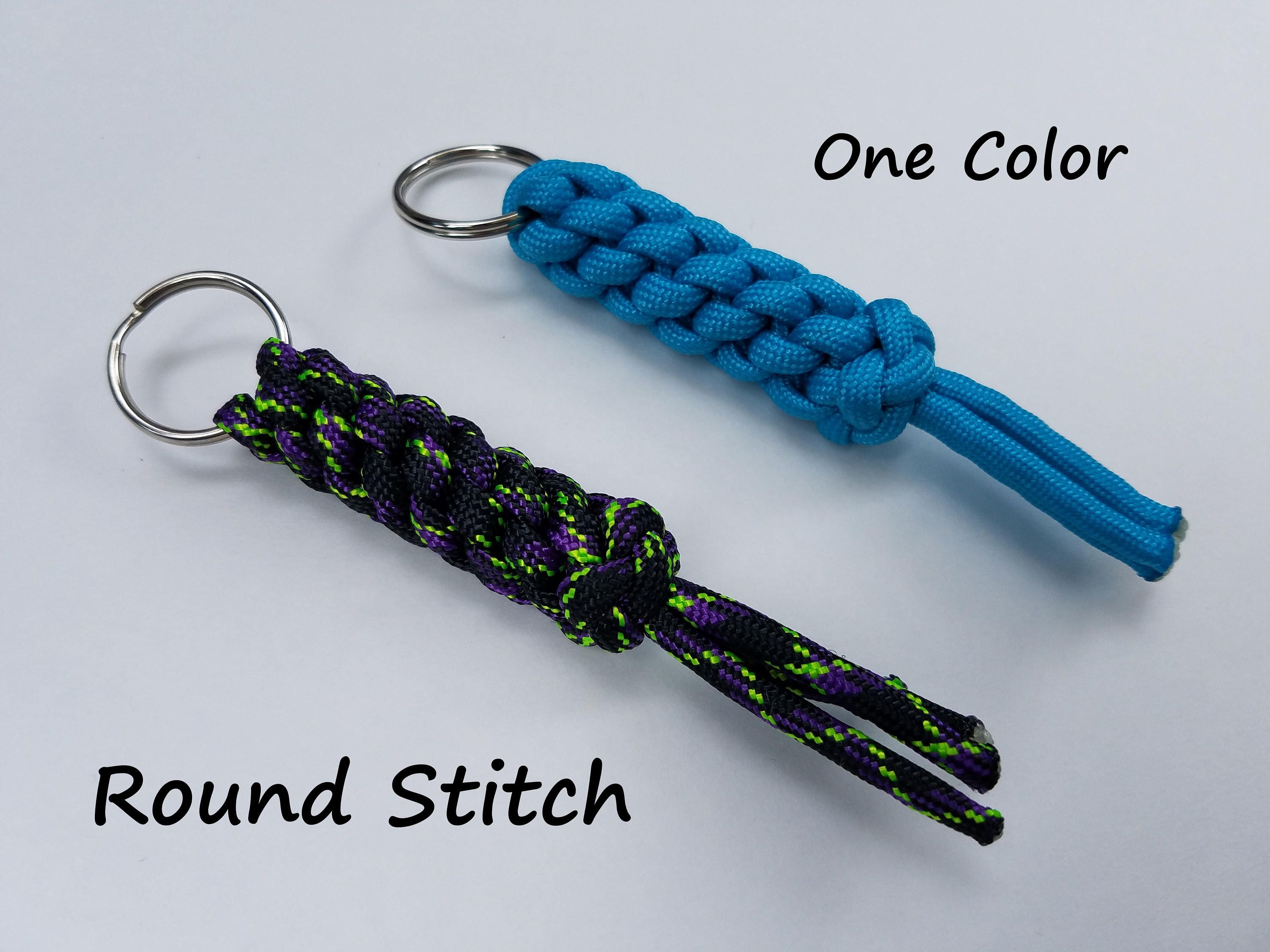 550 Paracord Keychain Round or Square Stitch Keychain, Key Fob - Etsy