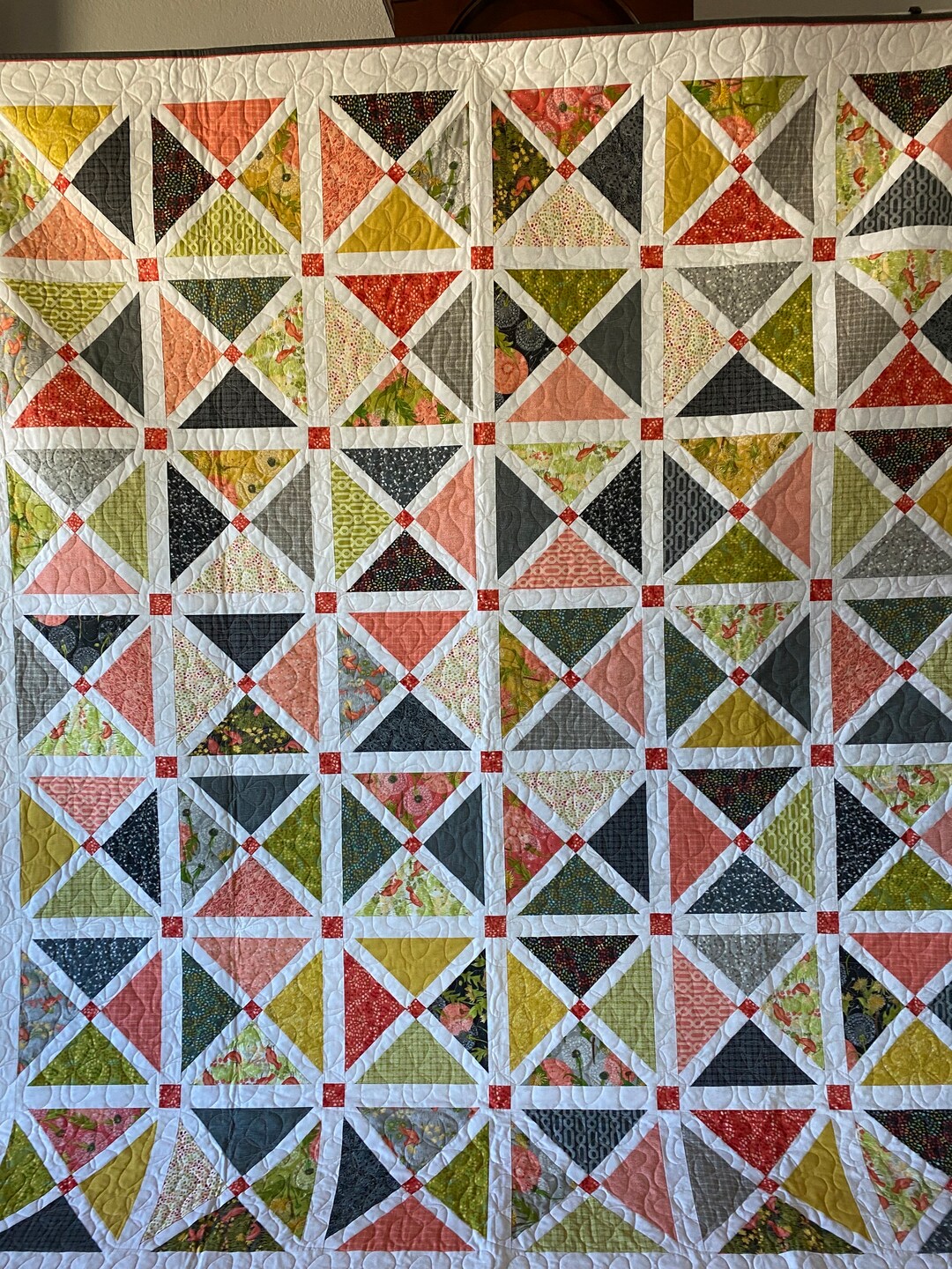 Handmade Quilt “summer Paths” 72 Inches by 84 Inches Fabric by Robin ...