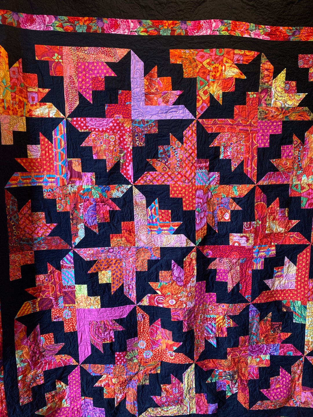 Handmade Quilt, Butterflies in Bloom, Kaffe Fassett Fabric 74 Inches by ...