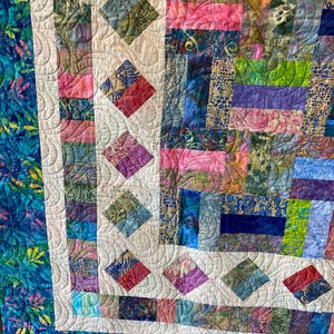 Handmade Quilt Fancy Rail Fence in Batik 67 Inches by 72 Inches - Etsy