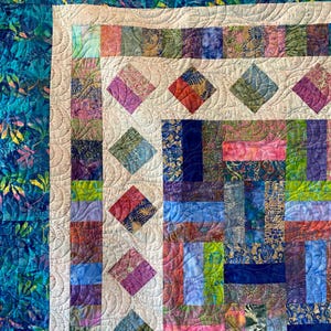 Handmade Quilt Fancy Rail Fence in Batik 67 Inches by 72 Inches - Etsy