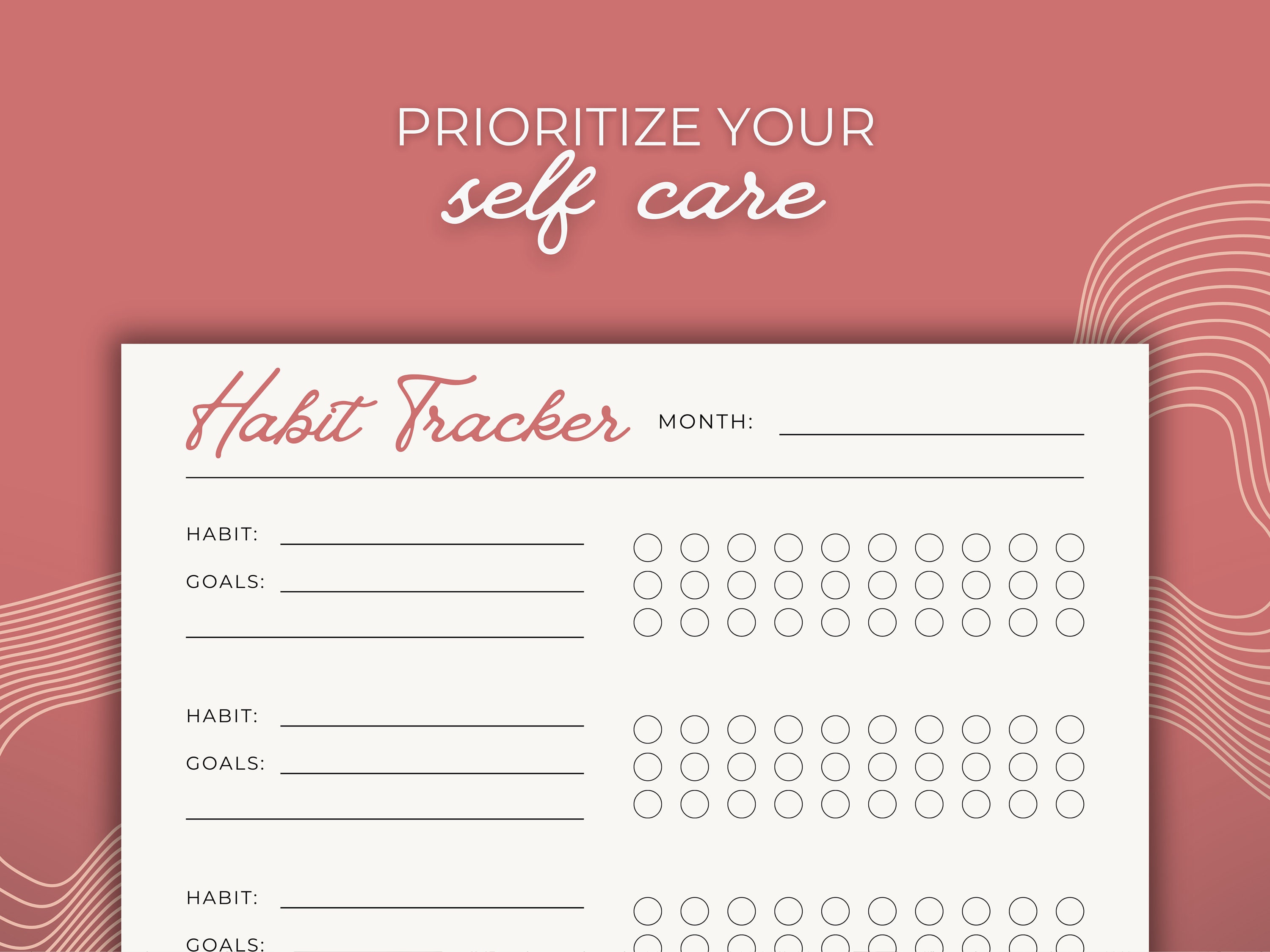 Monthly Habit Tracker Printable, Minimalist Planner PDF Template ...