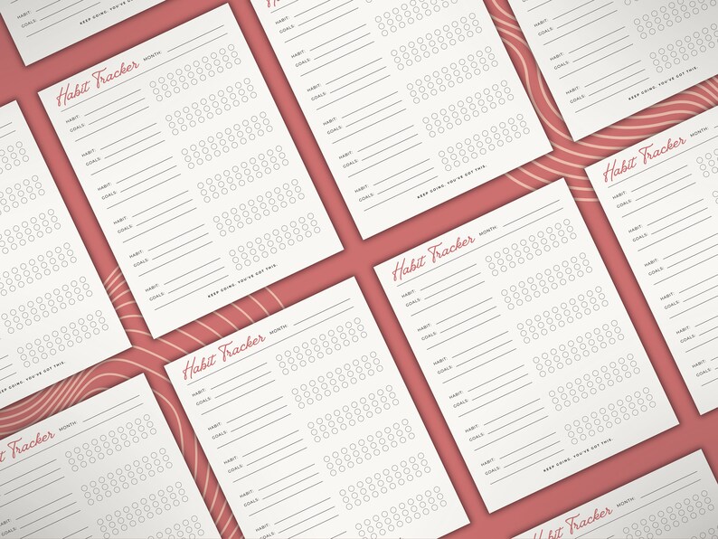Monthly Habit Tracker Printable, Minimalist Planner PDF Template ...