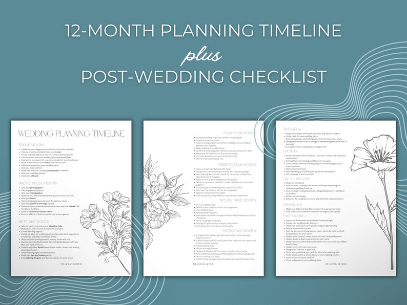 Wedding Checklist Printable, Wedding Planning Timeline, Wedding to Do ...