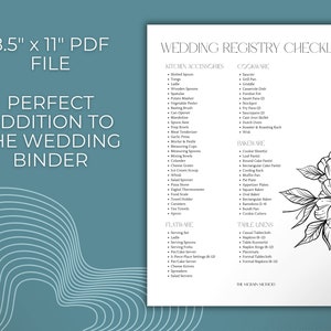 Wedding Registry Checklist, Digital Download Checklist, Printable ...