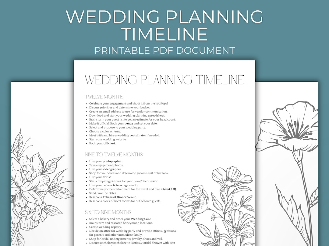 Wedding Checklist Printable, Wedding Planning Timeline, Wedding to Do ...