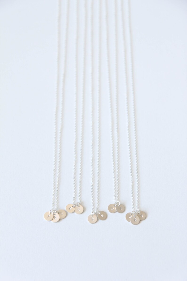 Personalized Double Charm Necklace // Sterling Silver Hand-stamped ...