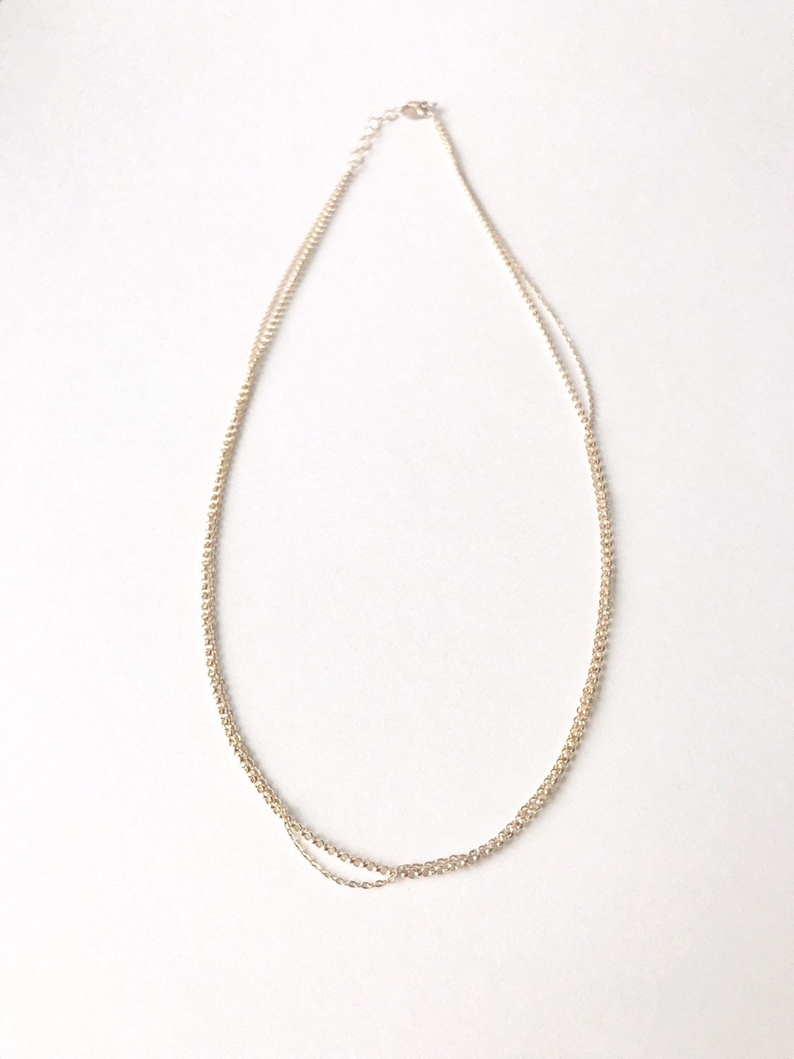 Double Gold Chain Necklace // 14k Gold-filled Double Chain - Etsy