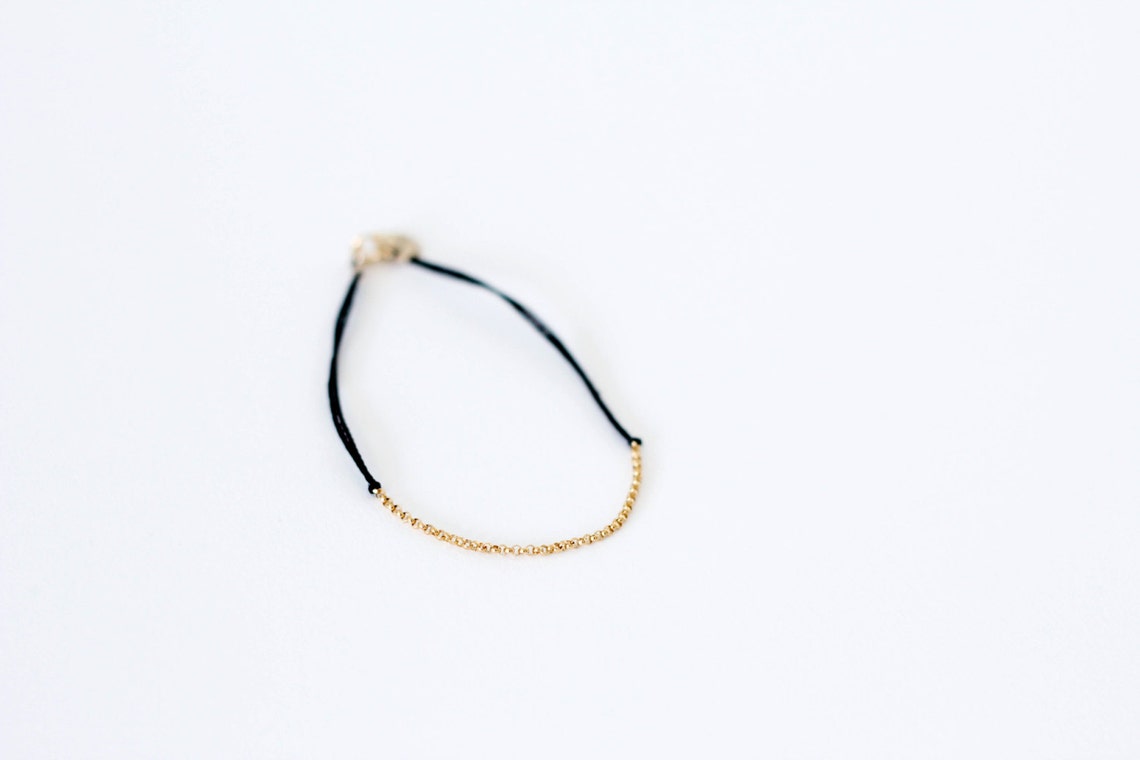 Black + Gold Chain Bracelet // 14k Gold-filled Chain Bracelet - Etsy
