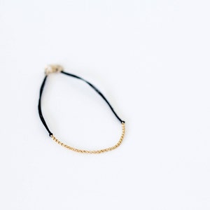 Black + Gold Chain Bracelet // 14k Gold-filled Chain Bracelet - Etsy
