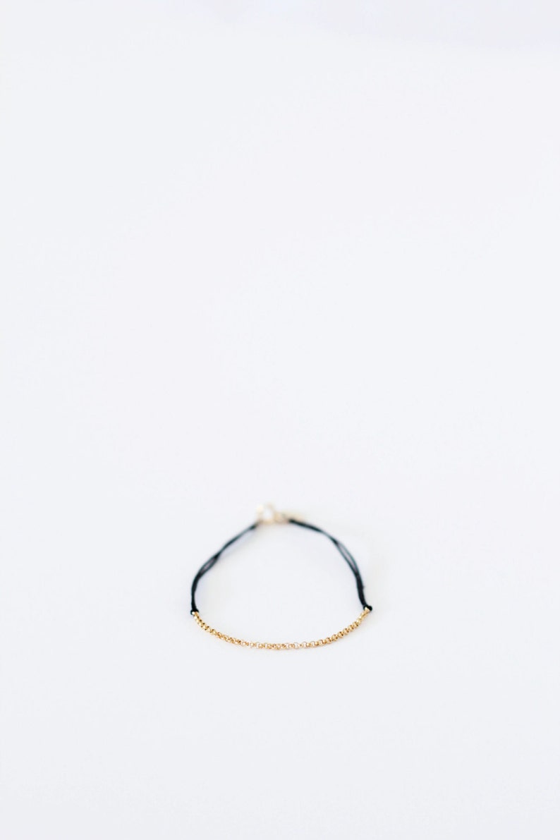 Black + Gold Chain Bracelet // 14k Gold-filled Chain Bracelet - Etsy