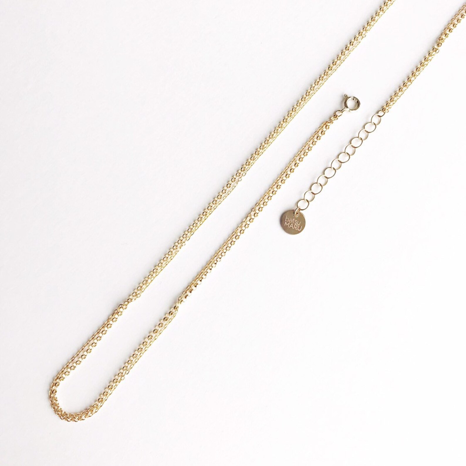 Double Gold Chain Necklace // 14k Gold-filled Double Chain - Etsy