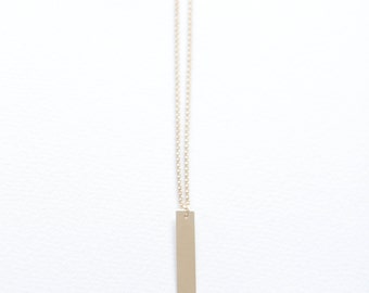 Personalized Gold Tag Necklace // 14k Gold Filled Hand-stamped | Etsy