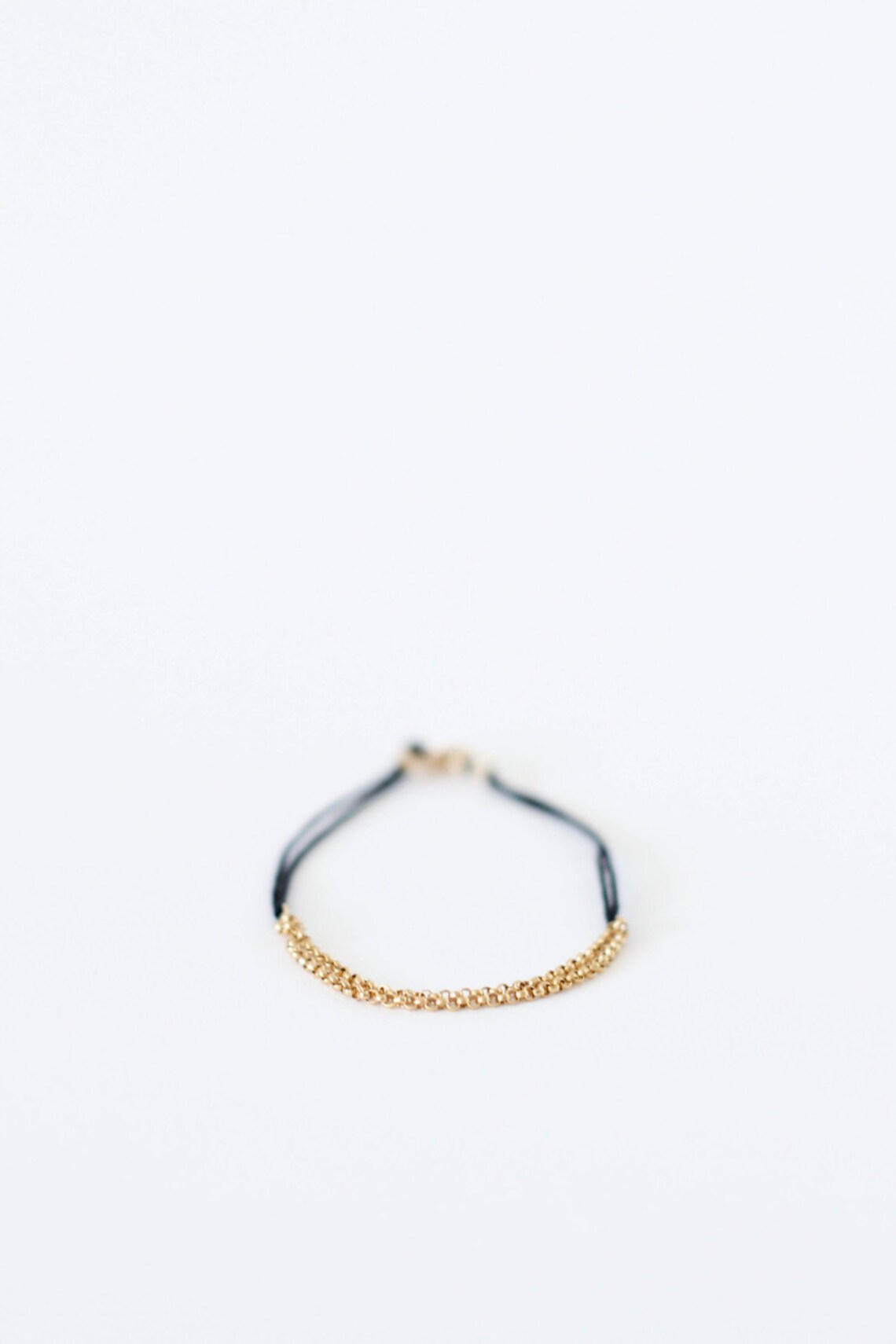 Black + Gold Chain Bracelet // 14k Gold-filled Chain Bracelet - Etsy