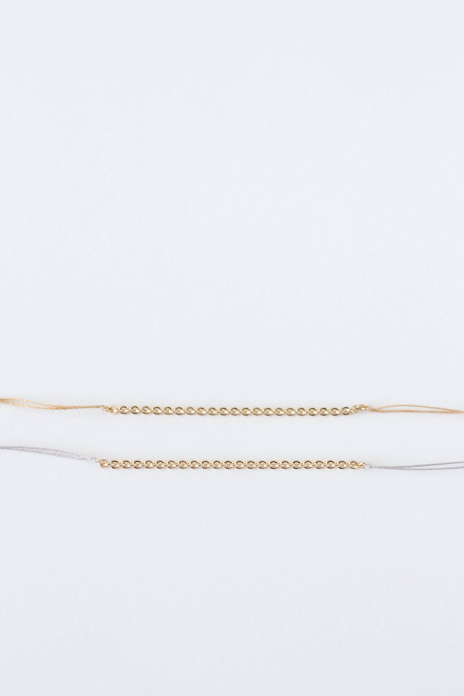 Silk Gold Chain Bracelet // 14k Gold Filled Chain and Silk Cord - Etsy