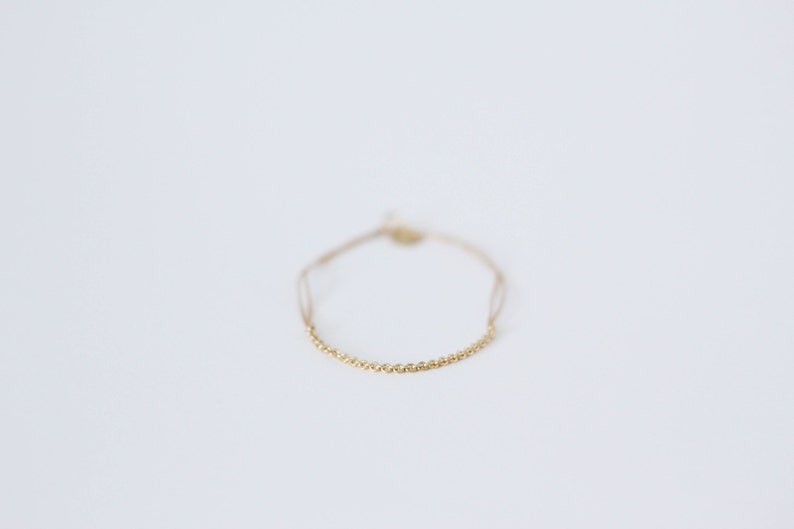 Silk Gold Chain Bracelet // 14k Gold Filled Chain and Silk Cord - Etsy
