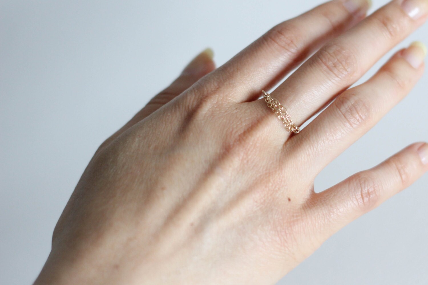 Free Spirit Ring // 14k Gold-filled Ring With Three Chains - Etsy