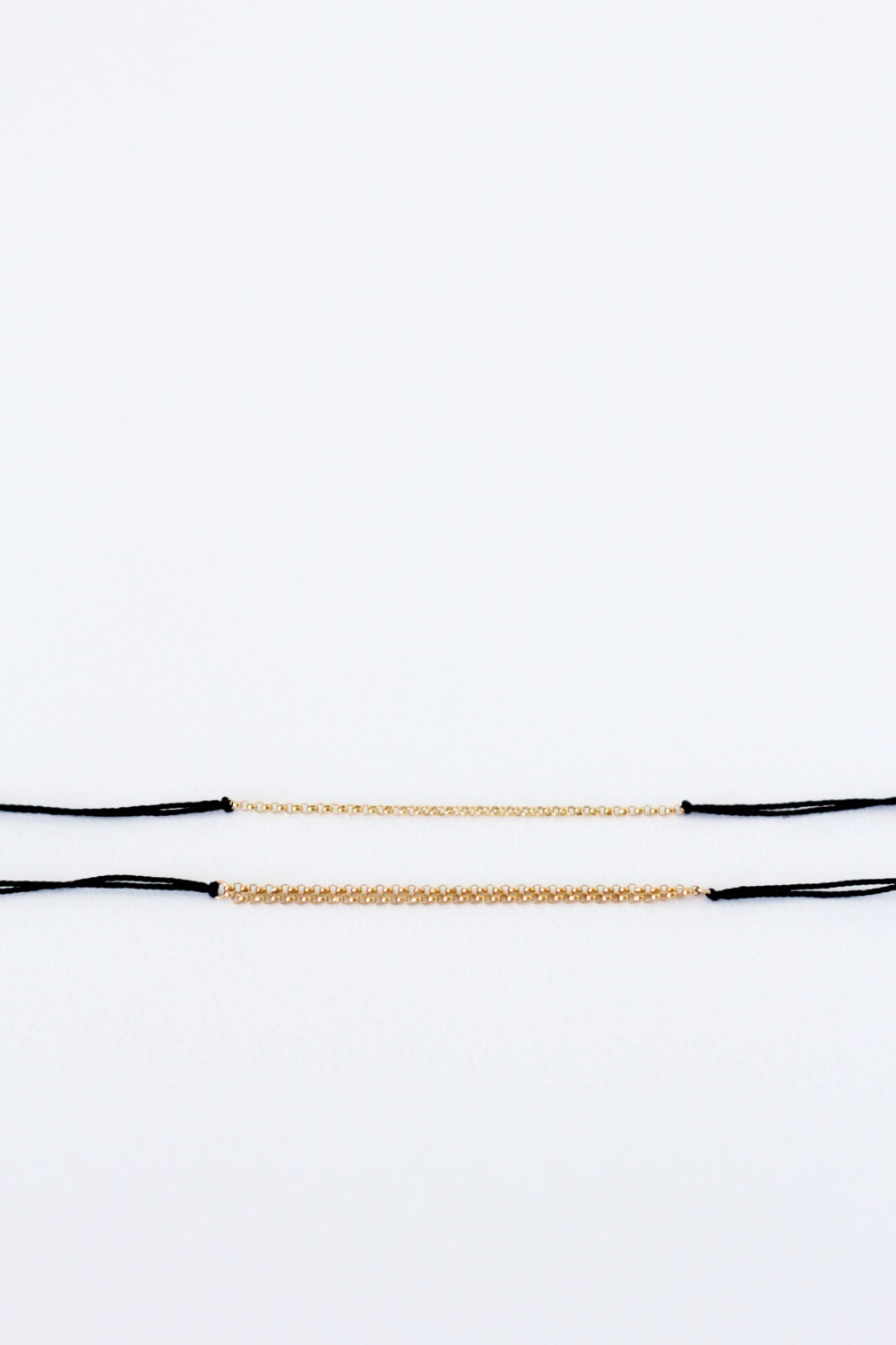 Black + Gold Chain Bracelet // 14k Gold-filled Chain Bracelet - Etsy